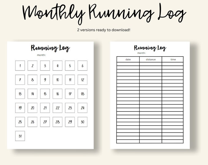 Running Log Fillable Printable PDF Fitness Tracker, Runners Log Health ...
