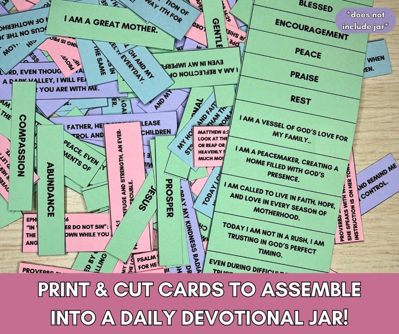 365 DIY Daily Devotional Jar of Bible Verses Printable for Moms ...