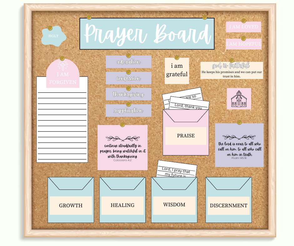Aesthetic Prayer Board Starter Kit Pastel Colors DIY Prayer Wall Prayer ...