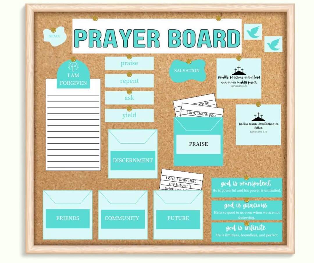 Teal Prayer Board Starter Kit Prayer Board Kit Prayer Vision Board DIY ...