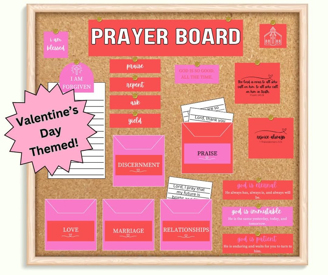 Prayer Board Starter Kit Valentines Day Themed DIY Prayer Wall DIY ...