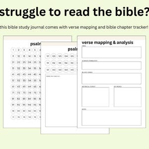 Bible Study Journal for Women Printable Bible Reading Tracker for Bible ...