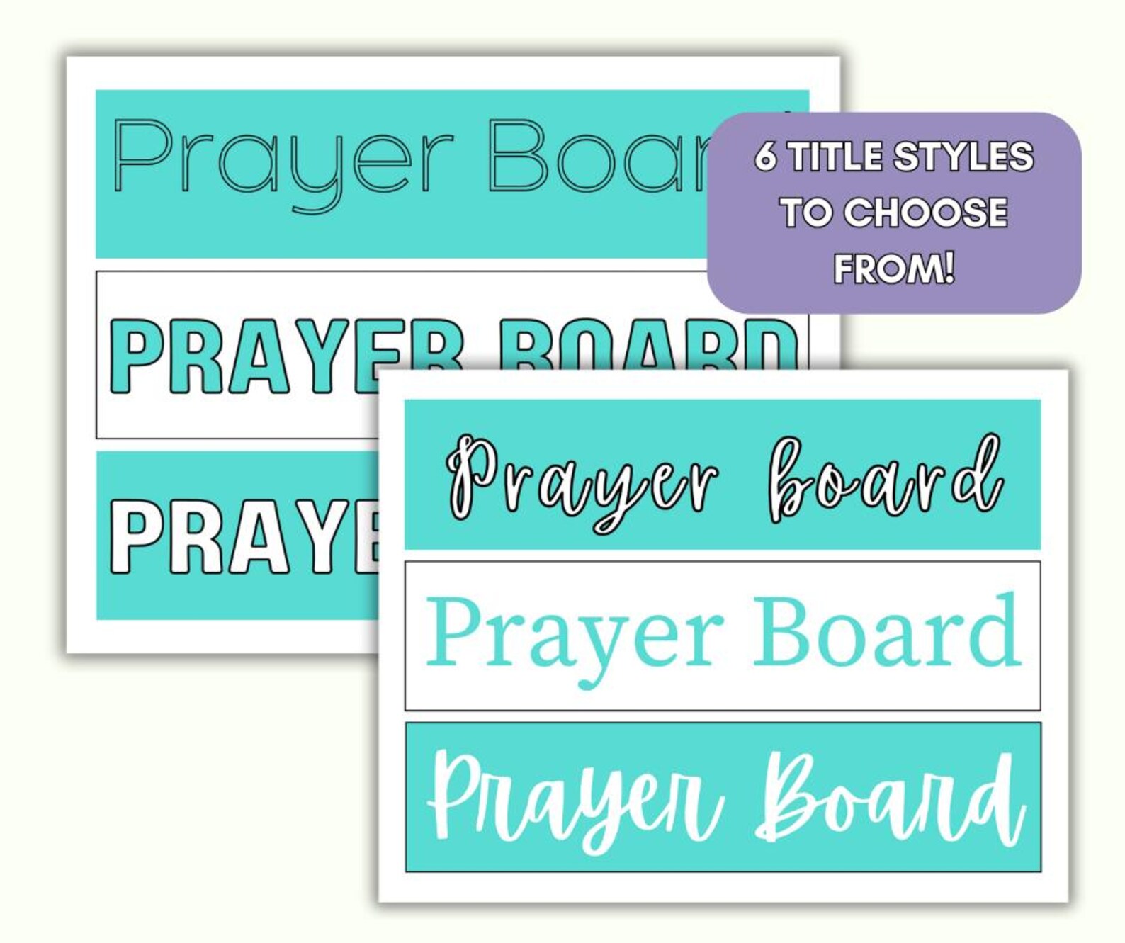 Teal Prayer Board Starter Kit | Prayer Board Kit | Prayer Vision Board ...