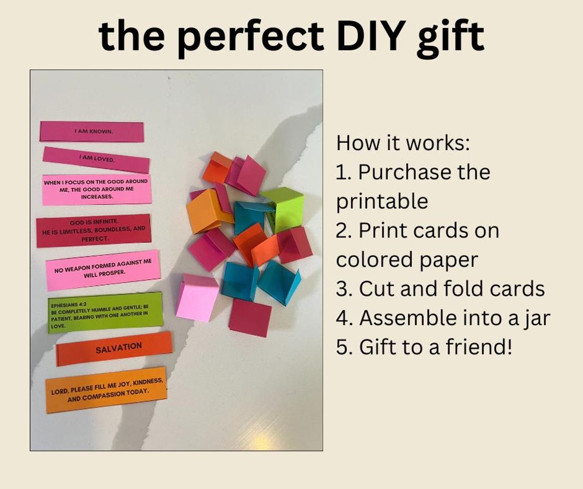 365 DIY Daily Devotional Jar Printable - Gift Idea Scripture, Prayer ...