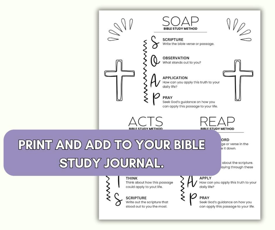 Bible Study Methods Printable SOAP Bible Study ACTS Bible Study REAP ...