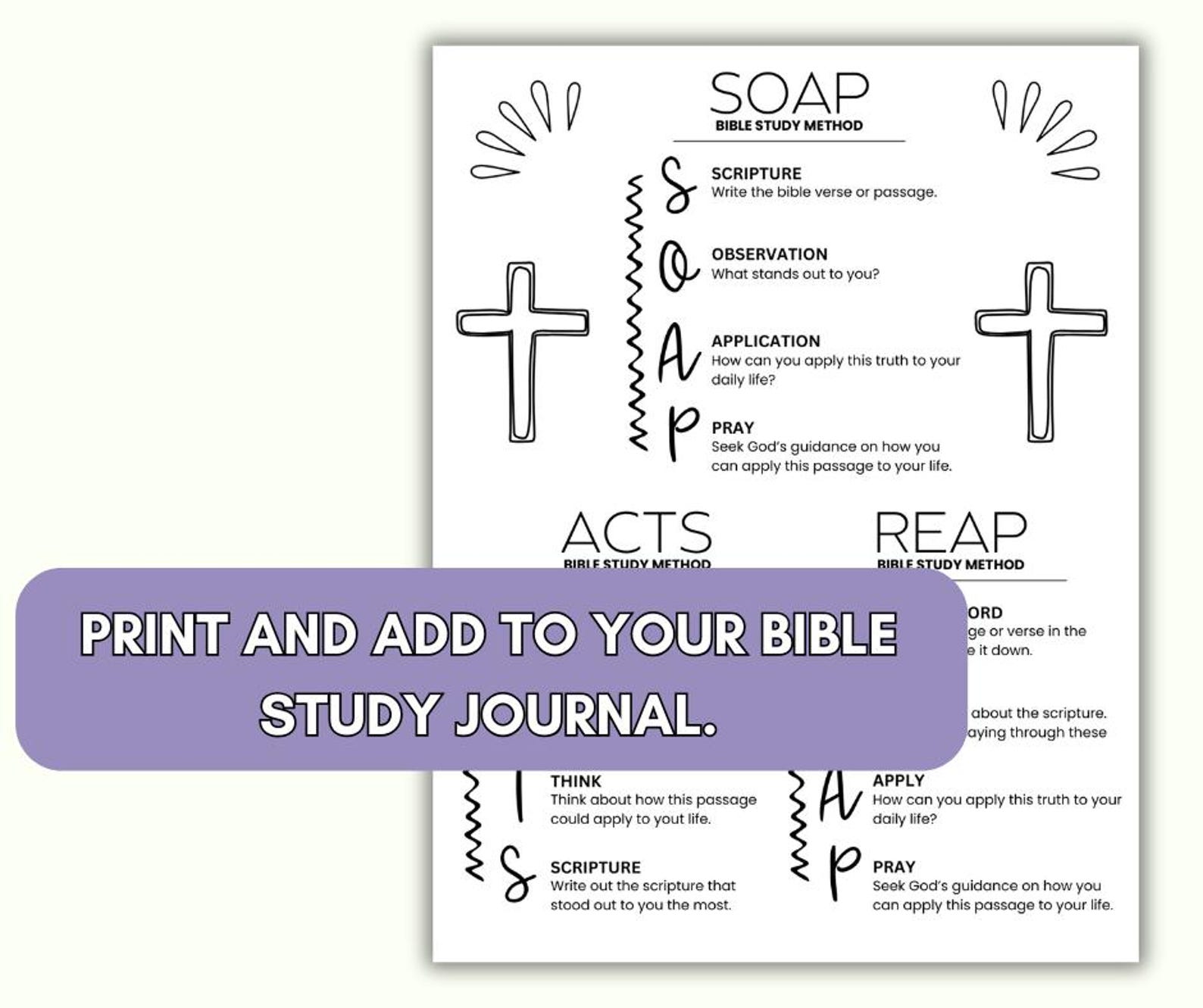 Bible Study Methods Printable SOAP Bible Study ACTS Bible Study REAP ...