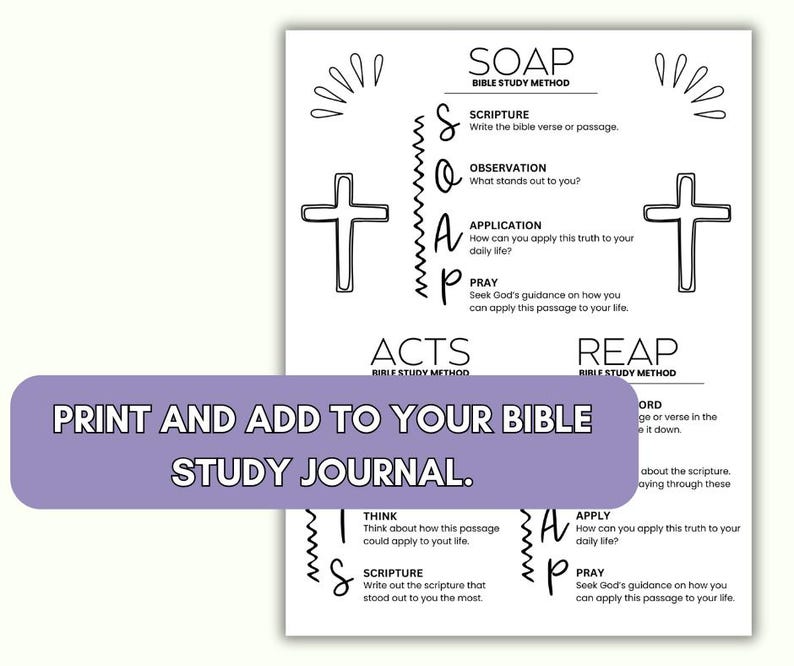 Bible Study Methods Printable SOAP Bible Study ACTS Bible Study REAP Bible Study Bible Study ...