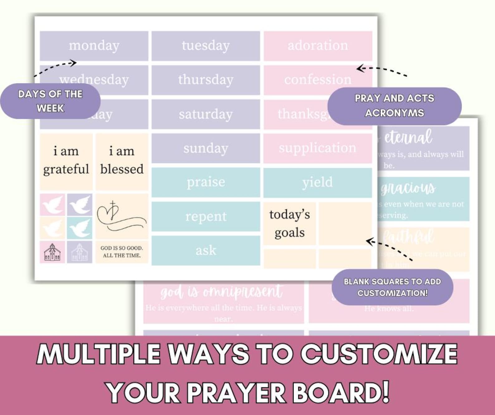 Aesthetic Prayer Board Starter Kit Pastel Colors DIY Prayer Wall Prayer ...