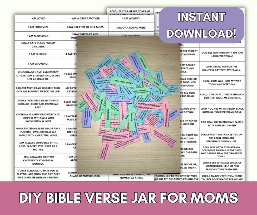 365 DIY Daily Devotional Jar of Bible Verses Printable for Moms ...