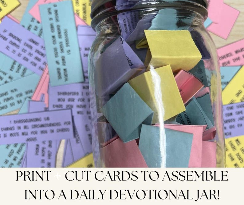 365 DIY Daily Devotional Jar of Bible Verses Printable Gift Idea ...