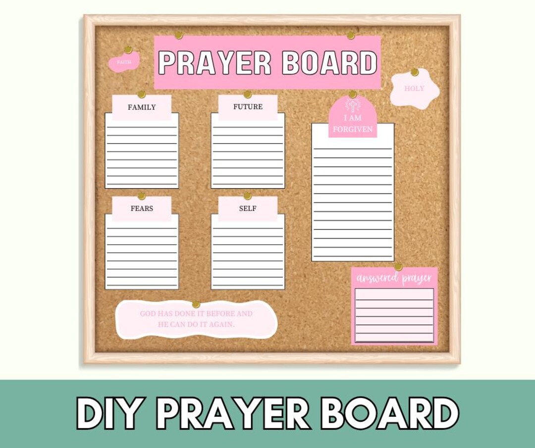Prayer Board Starter Kit Pink Prayer Board Daily Vision Board DIY Kit ...