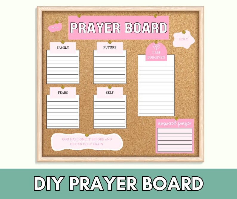 Prayer Board Starter Kit Pink Prayer Board Daily Vision Board DIY Kit ...