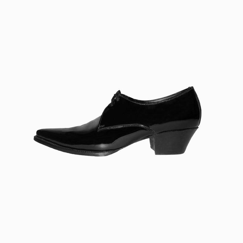Pointer Toe Cuban Heel Patent Leather Oxford Shoe - Etsy