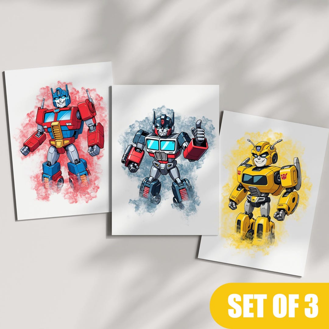 Transformers Print Set of 3, Digital Download Wall Art Poster Print ...