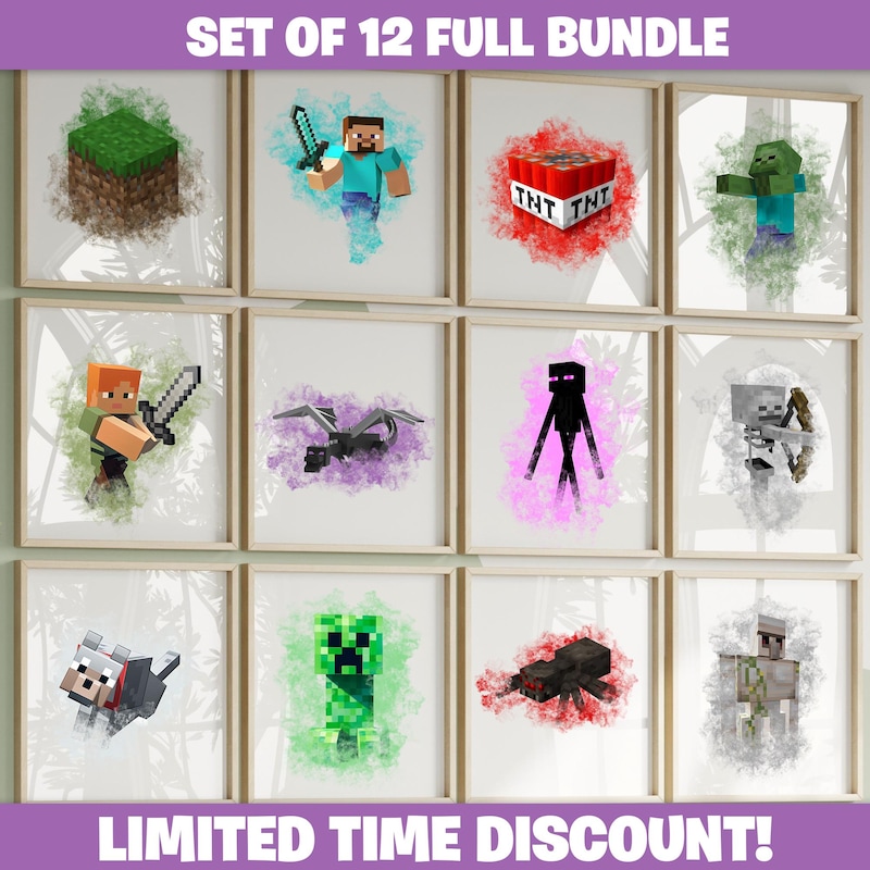 Mincraft Wall Art - Etsy UK