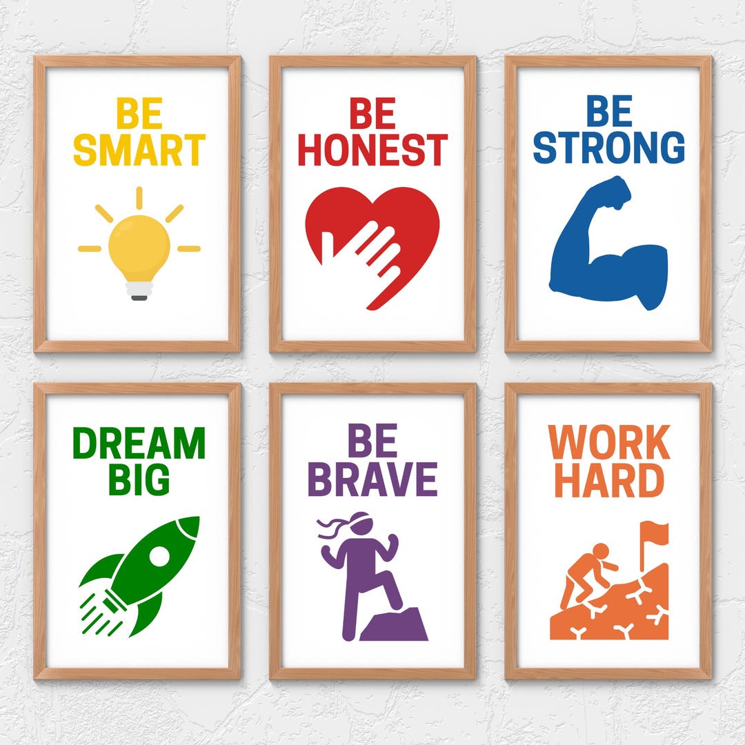 Motivational Affirmation Wall Art Prints: Kids Room Decor (digital ...