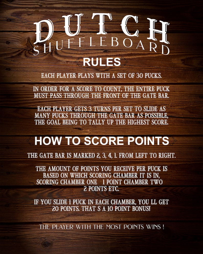 Dutch Shuffleboard Rules Canvas Print - Etsy