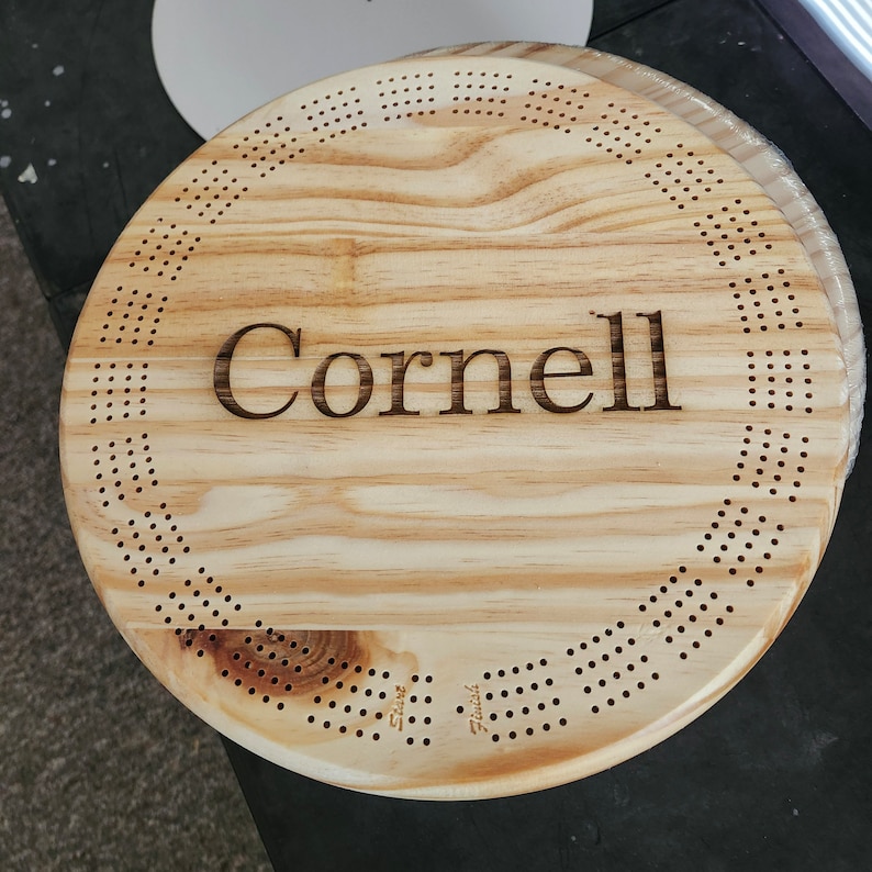 12" Round 4 Player Cribbage Board - Etsy