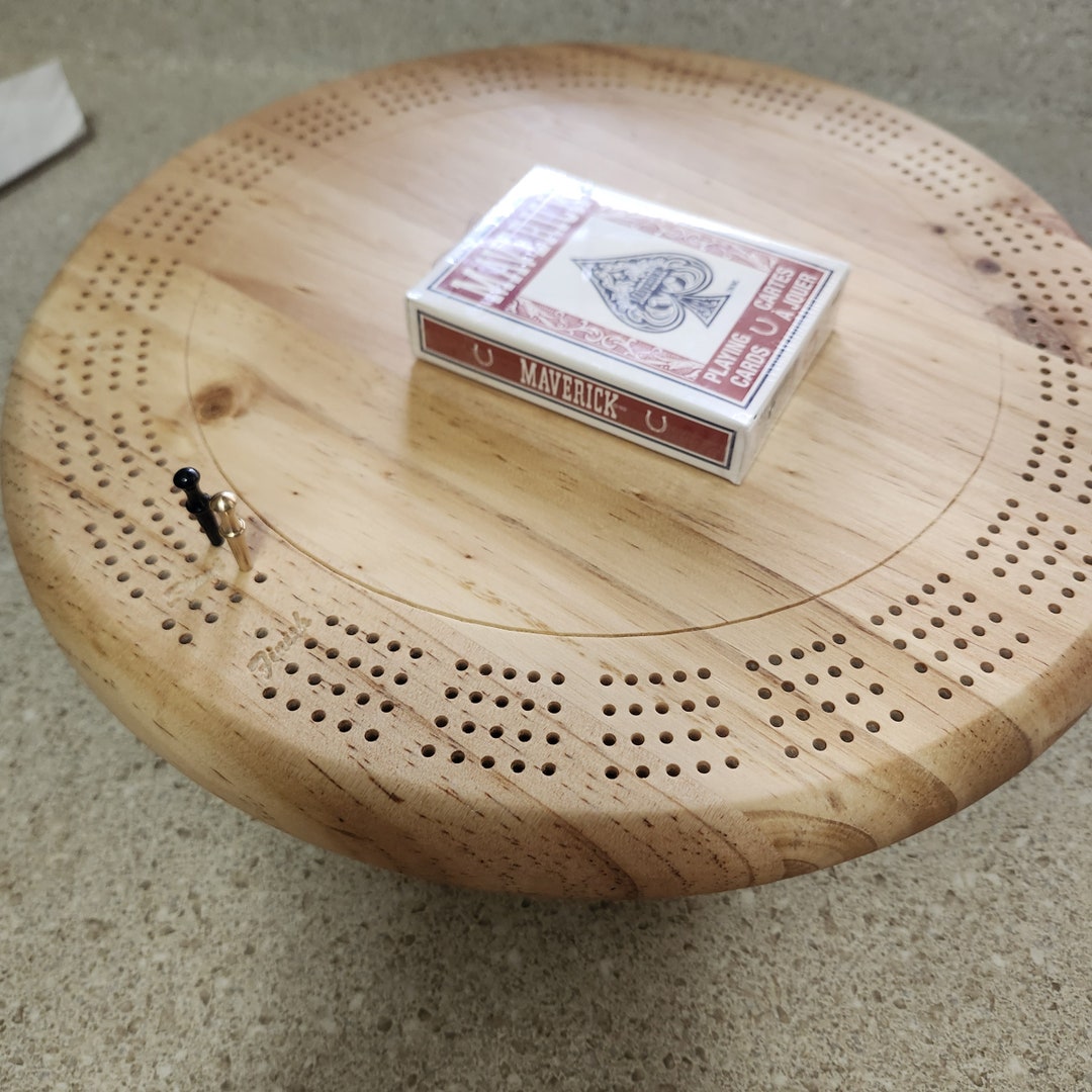 12" Round 4 Player Cribbage Board - Etsy