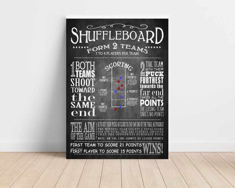 Shuffleboard Canvas Print Game Rules Print - Etsy
