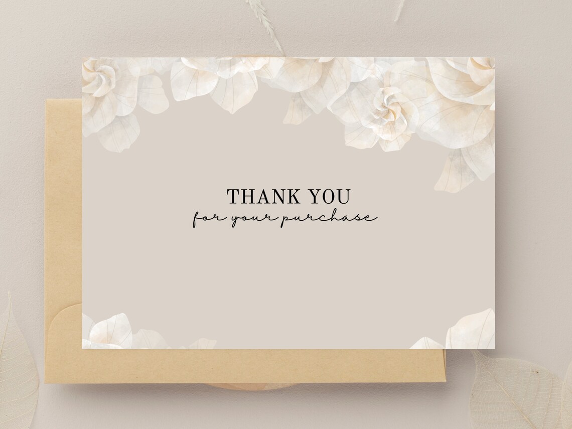 Printable Luxury Thank You Card Elegant Card Thank You Card Editable ...