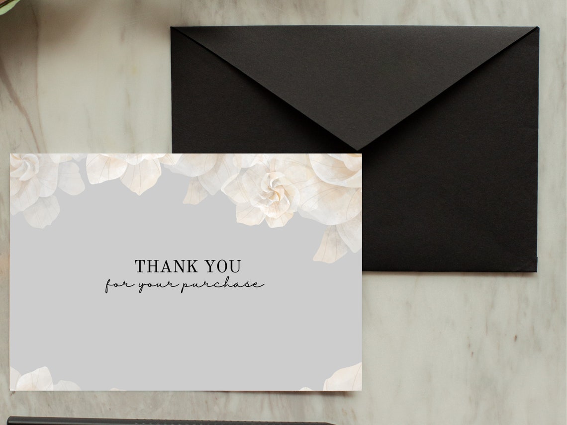 Printable Luxury Thank You Card Elegant Card Thank You Card Editable ...