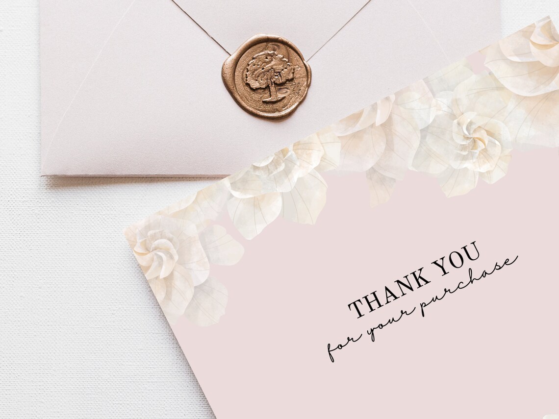 Printable Luxury Thank You Card Elegant Card Thank You Card Editable ...