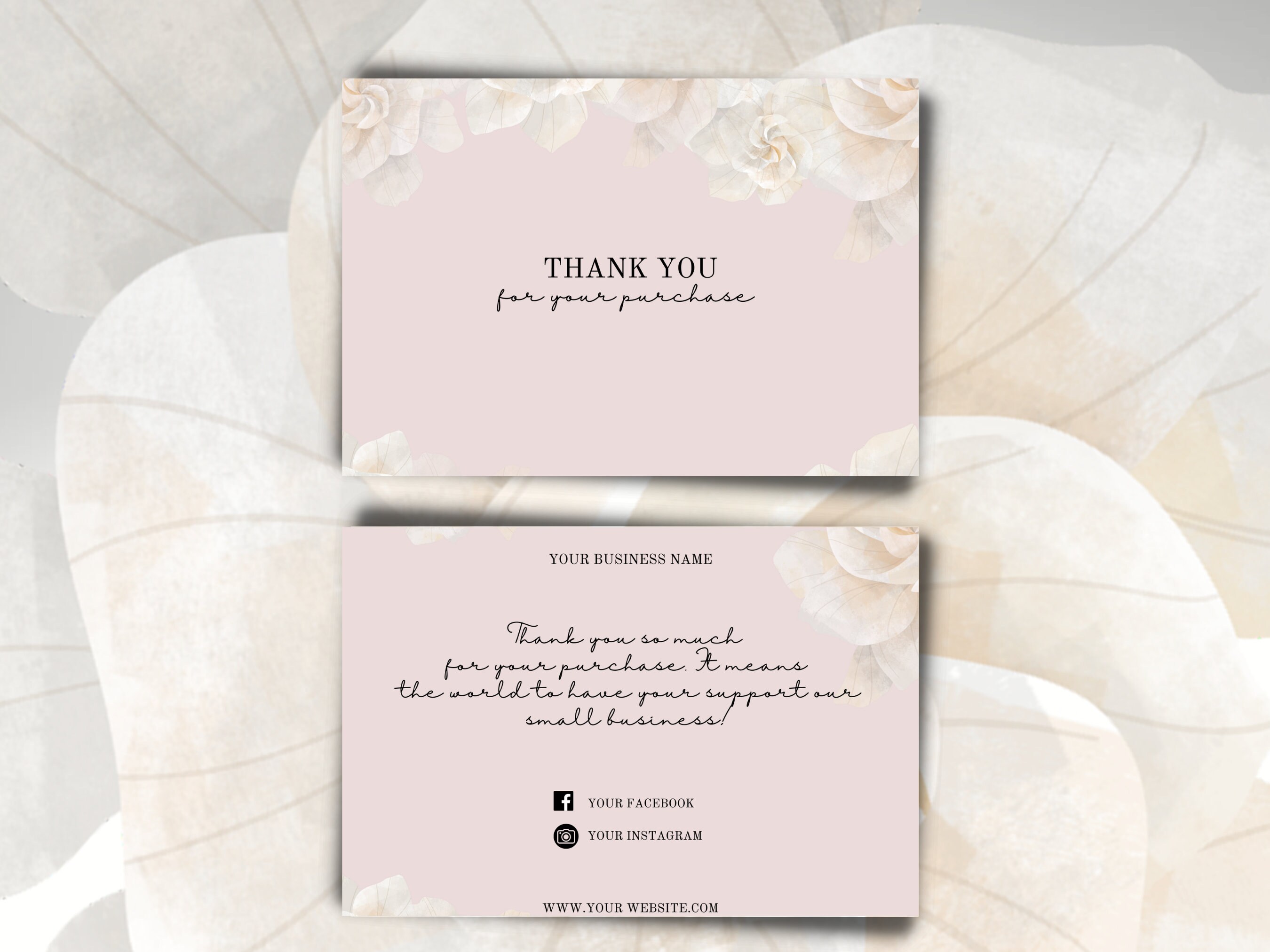 Printable Luxury Thank You Card Elegant Card Thank You Card Editable ...