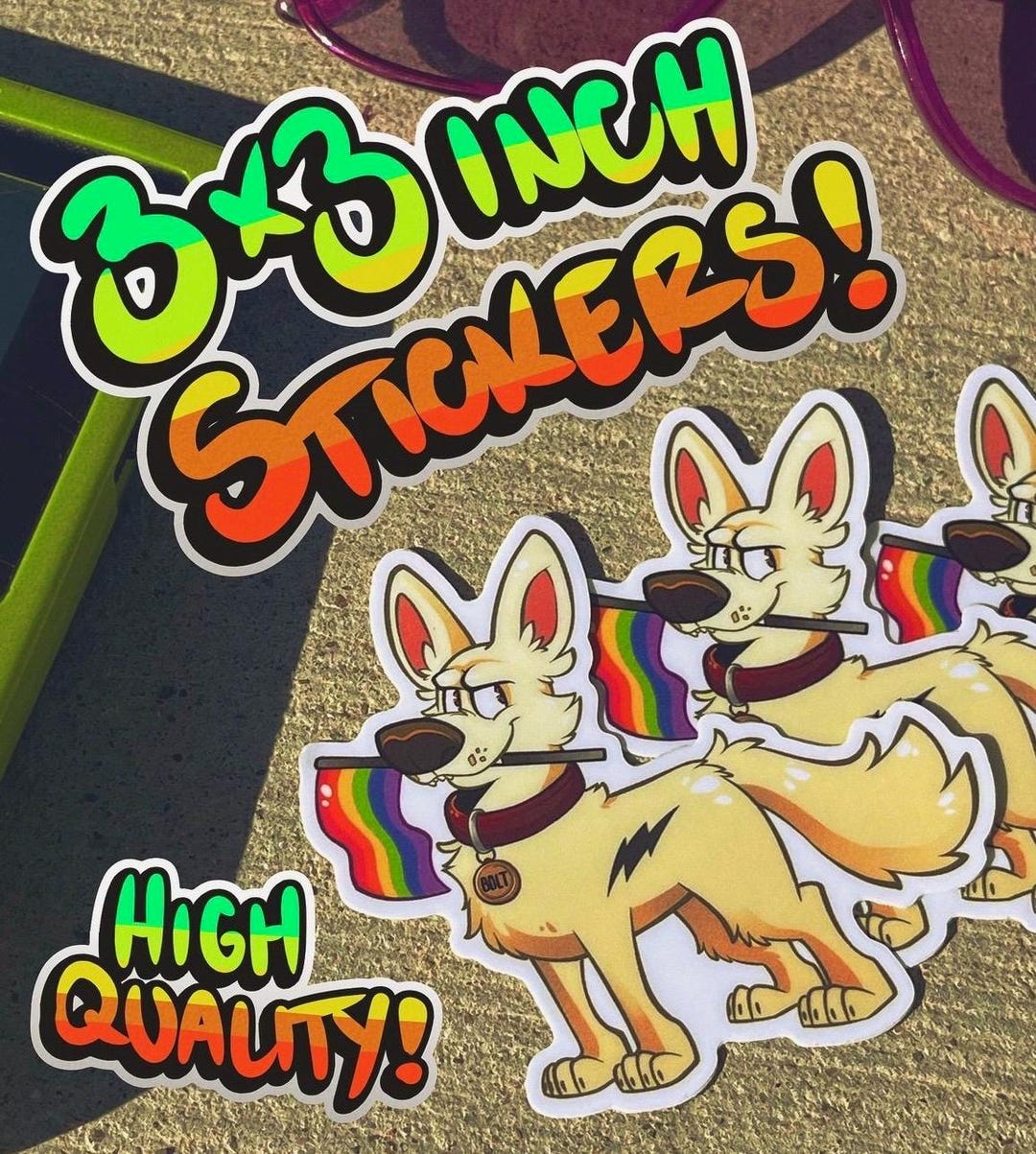 Rainbow Pride Bolt Stickers - Etsy