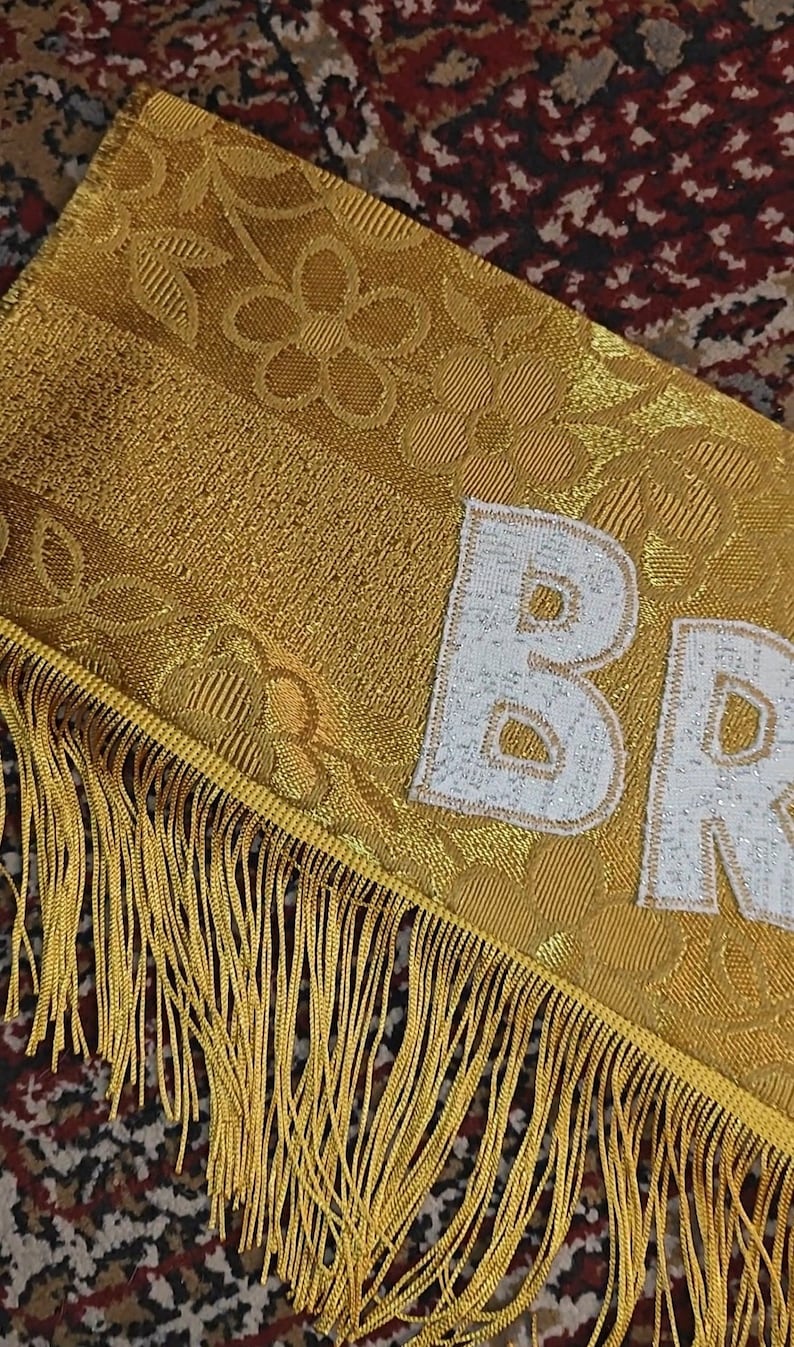 Bespoke Handmade Bridal Sash: Vintage Fabric With Fringe - Etsy