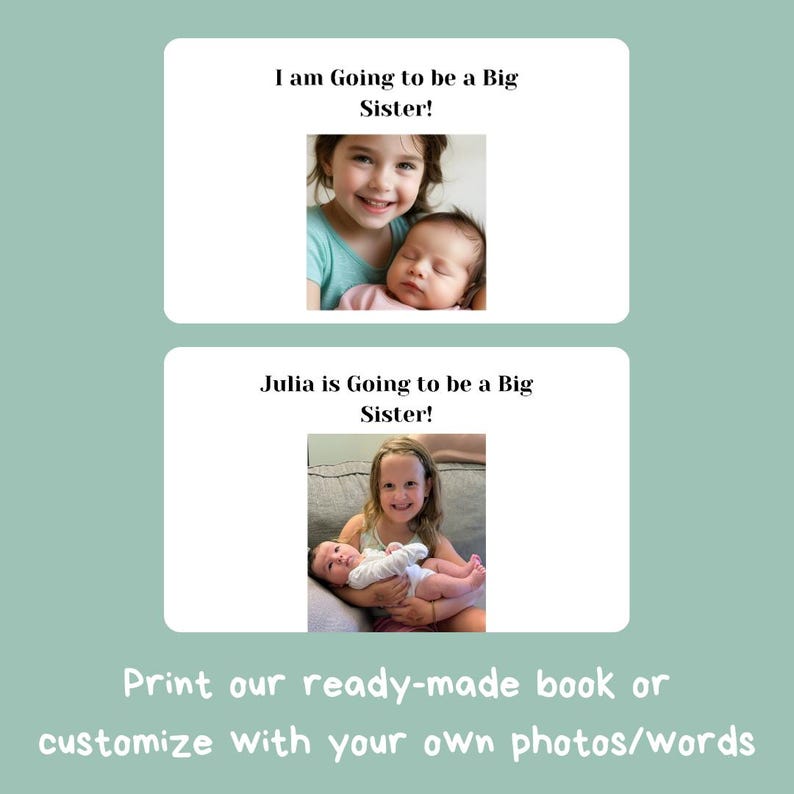 Big Sister Social Story Printable Customizable Personalized - Etsy