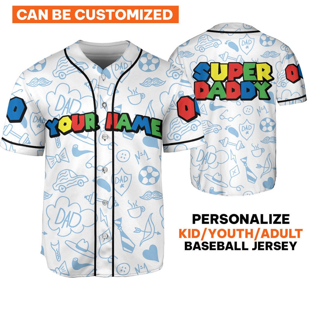 Personalize Happy Father's Day Seamless Baseball Jersey, Dad's Job ...