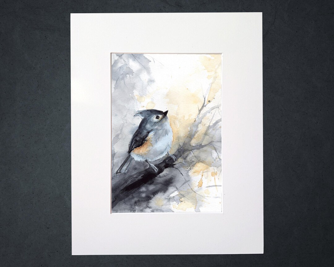 Bird Print. Tufted Titmouse Art Print of Original Watercolor Painting ...