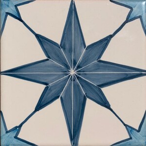 Hand Painted Tile - Star Pattern - Etsy
