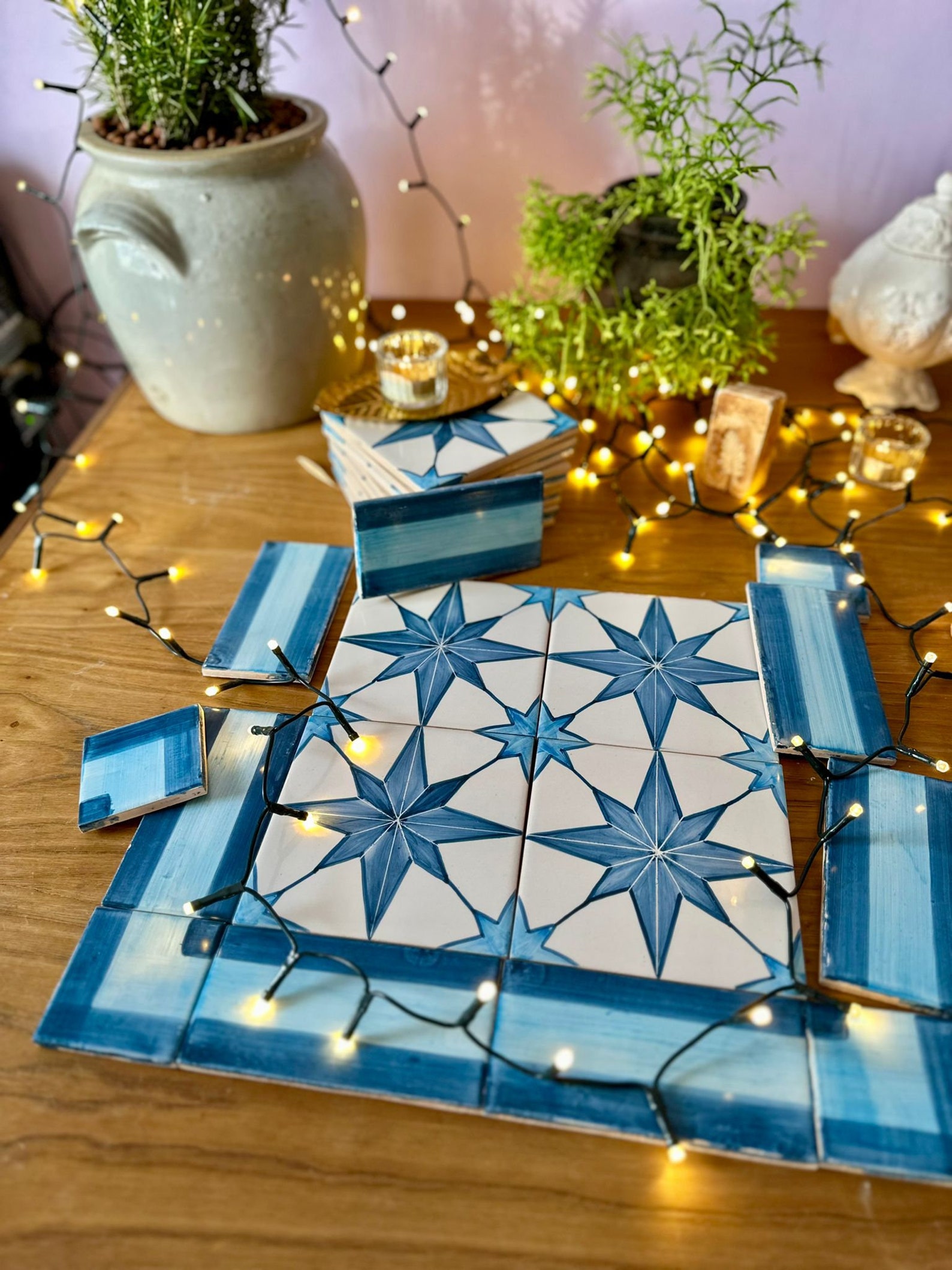 Hand Painted Tiles - Stars - Backsplash - Etsy