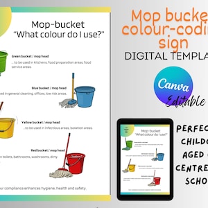 Editable Template - Mop-bucket Colour Coding - Etsy UK