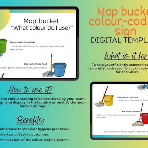 Editable Template - Mop-bucket Colour Coding - Etsy UK