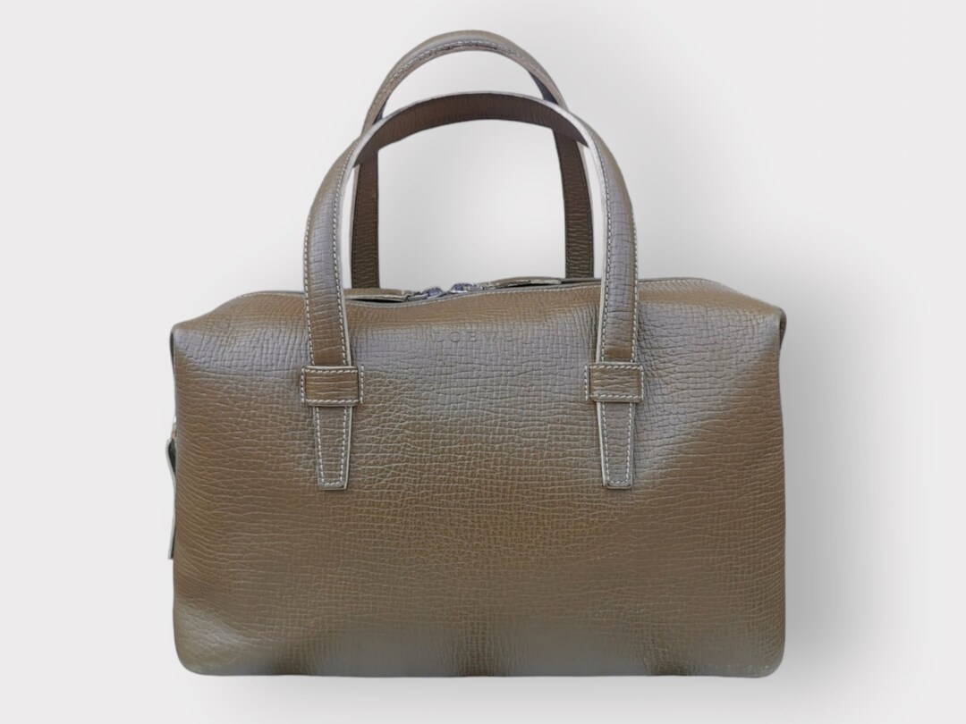 Loewe Vintage Olive Green Leather Bowling Bag - Etsy