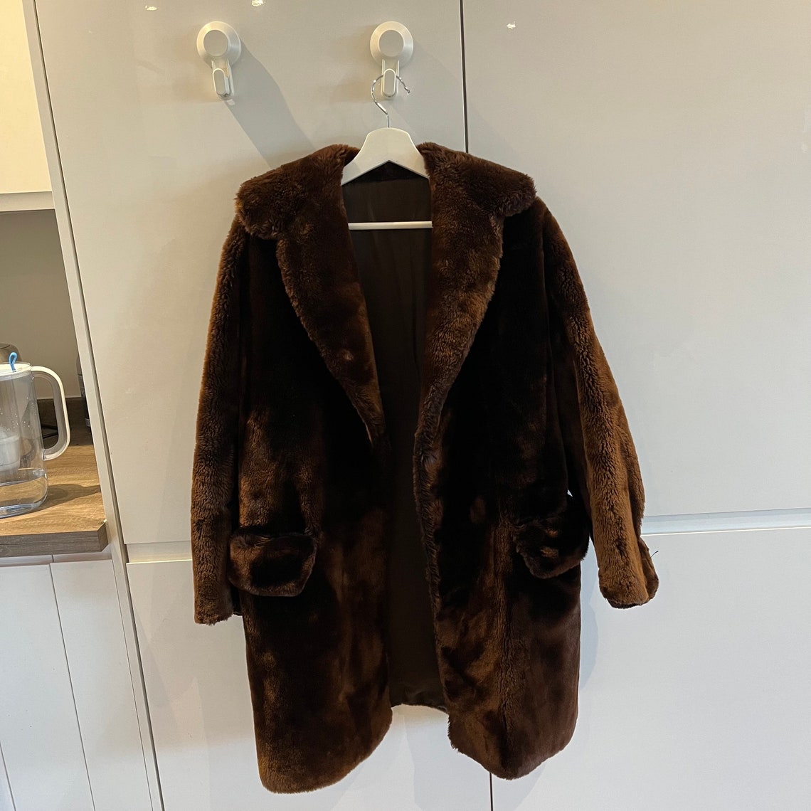 Vintage Luxury Dark Brown Faux Fur Longline Winter Coat Jacket - Etsy