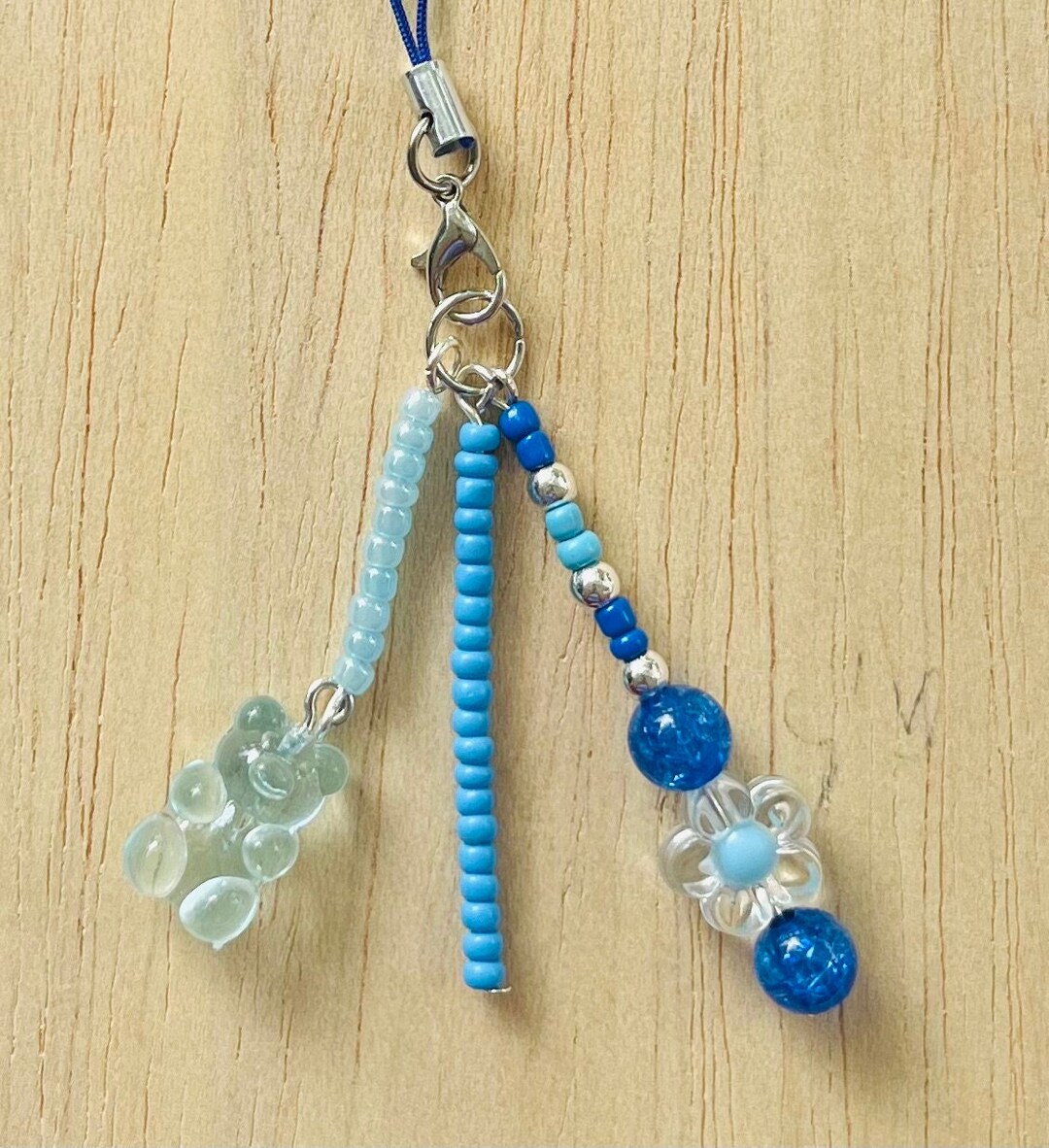 Light Blue Gummy Bear Trendy Kawaii Phone Charm Strap Y2K Key USB ...