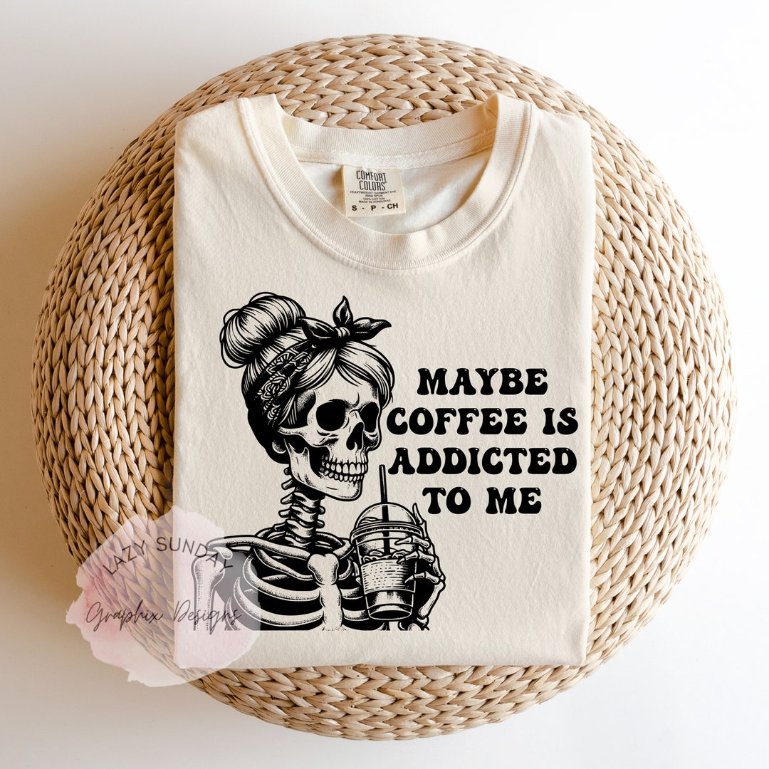 Maybe Iced Coffee is Addicted to Me Png, Iced Coffee Addict Png, Retro ...