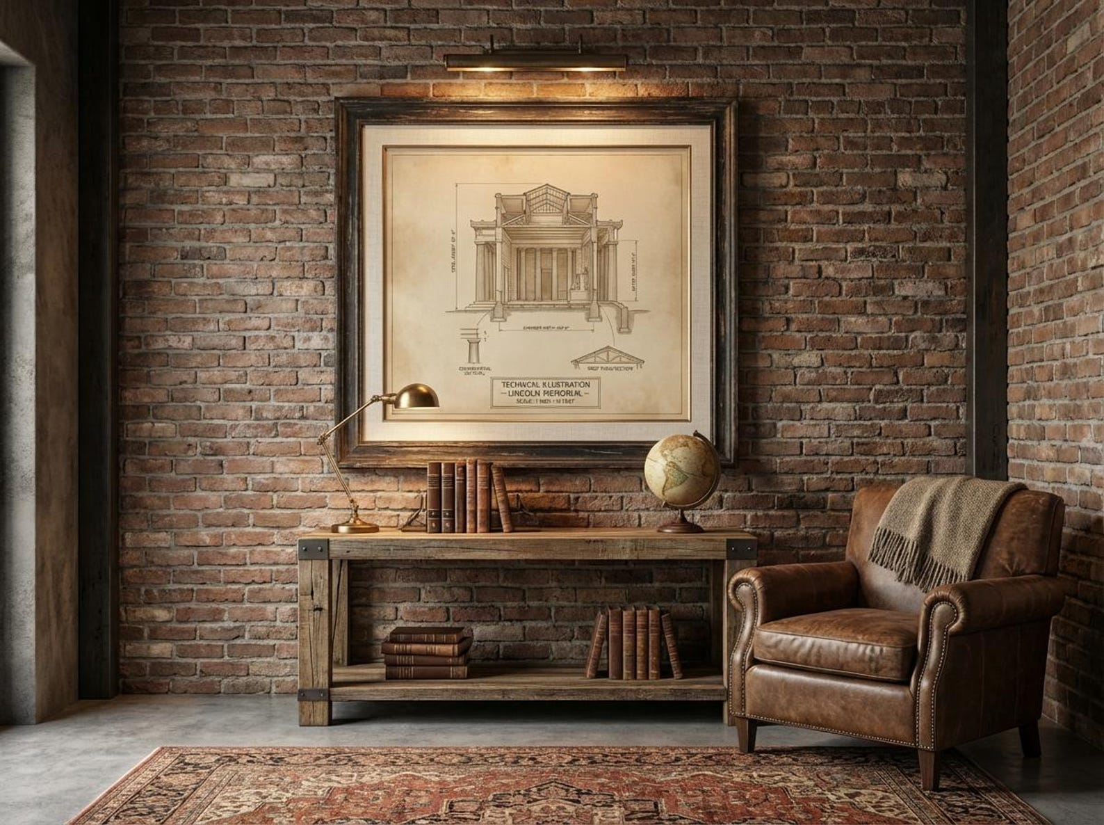Lincoln Memorial Architectural Blueprint, Vintage Washington DC Poster ...