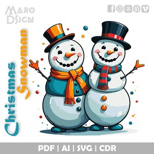 Christmas Snowman Clipart Bundle | Cute and Whimsical Holiday Art for ...