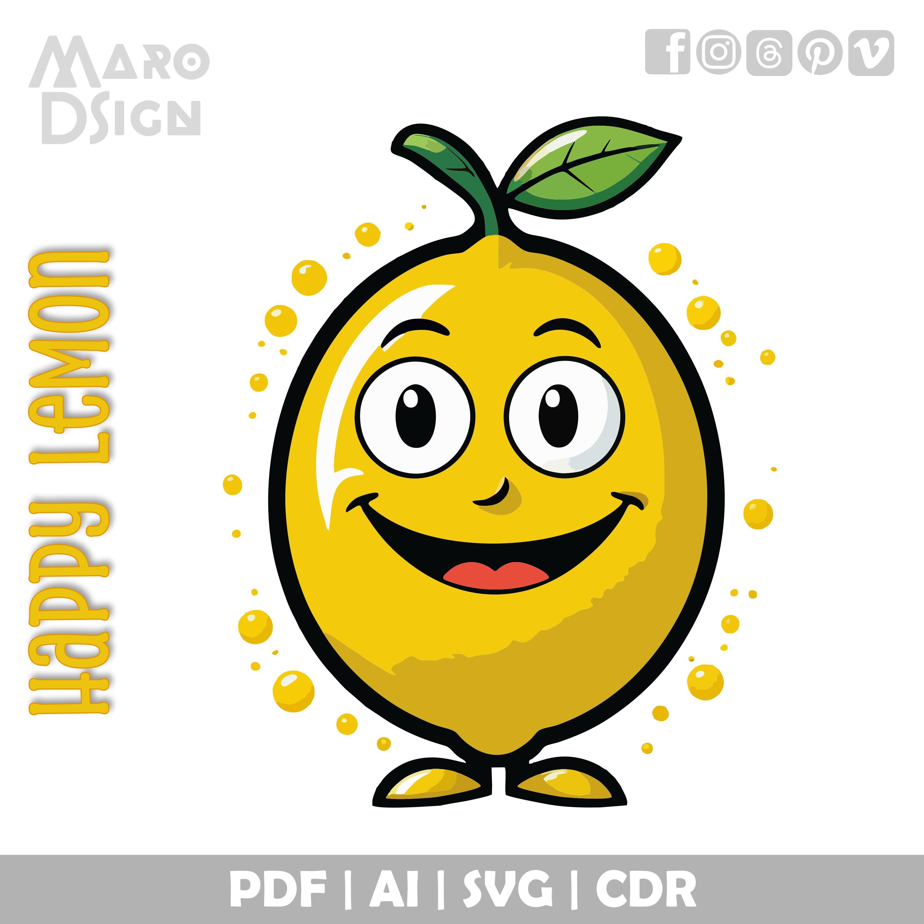 Happy Lemon Clipart Bundle | Playful Citrus Fruit Illustration for ...