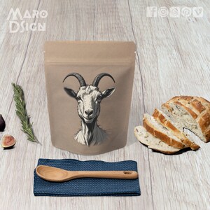 Goat Portrait | Hand-drawn Animal Art, Unique Goat Clipart for Digital ...