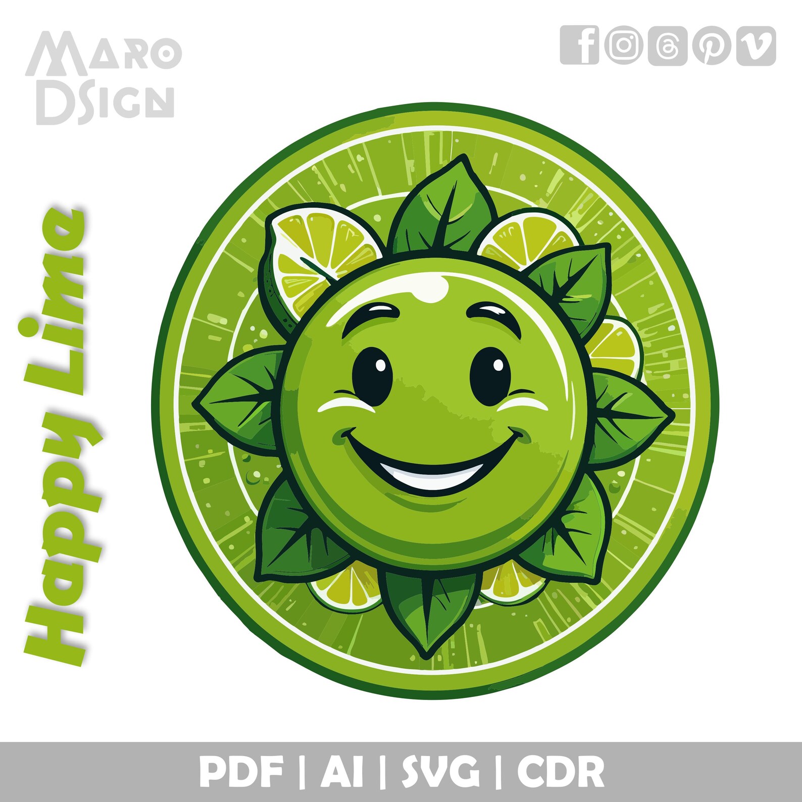 Happy Lime Clipart Bundle | Fun and Vibrant Vector Illustration for ...