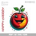 Happy Cherry Clipart Bundle | Fun, Editable Vector Art for Merch ...