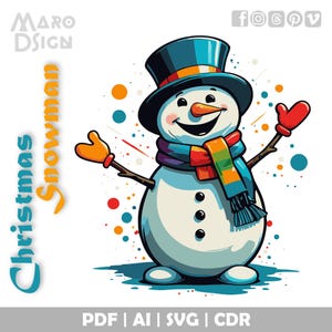 Christmas Snowman Clipart Bundle | Cute and Whimsical Holiday Art for ...