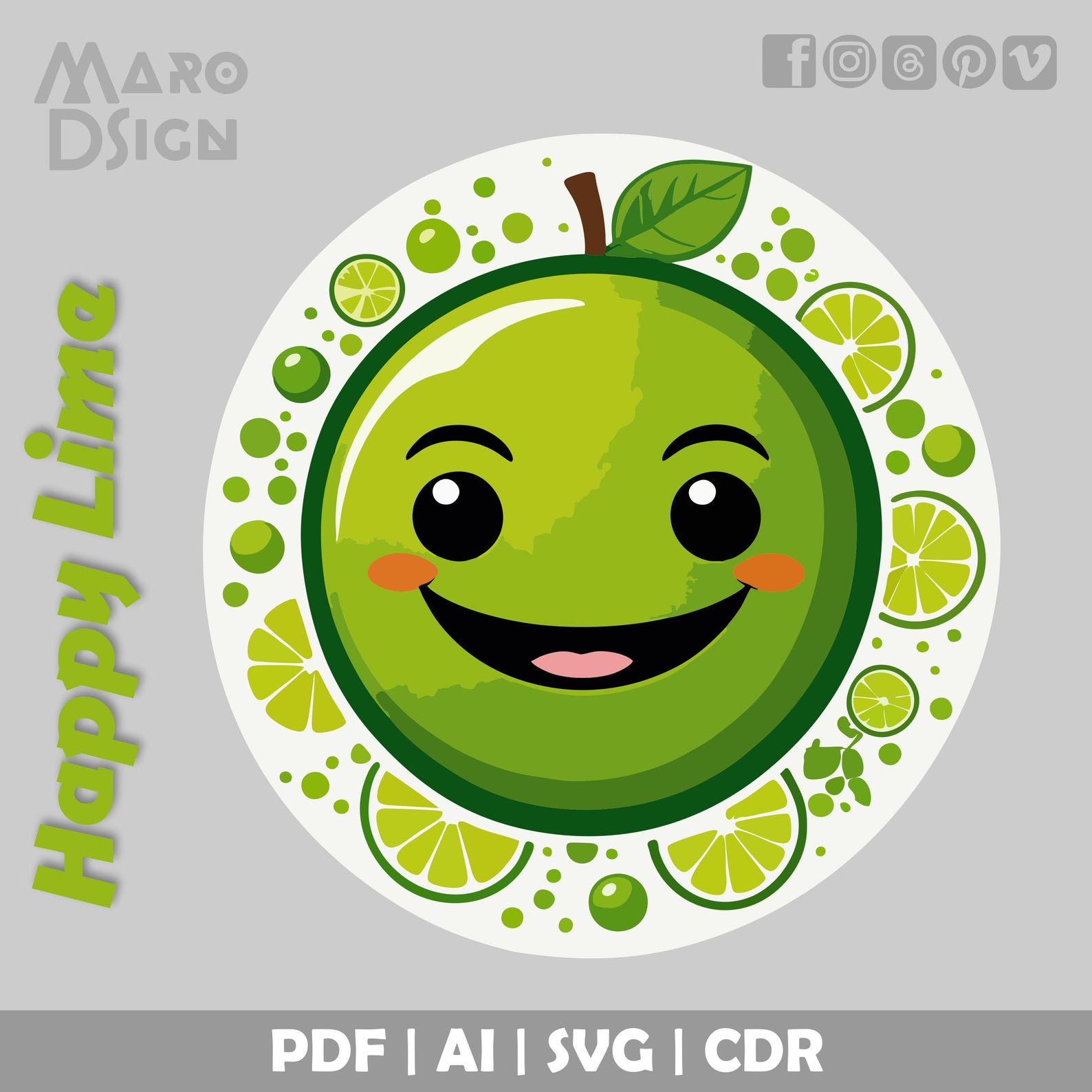 Happy Lime Clipart Bundle | Fun and Vibrant Vector Illustration for ...