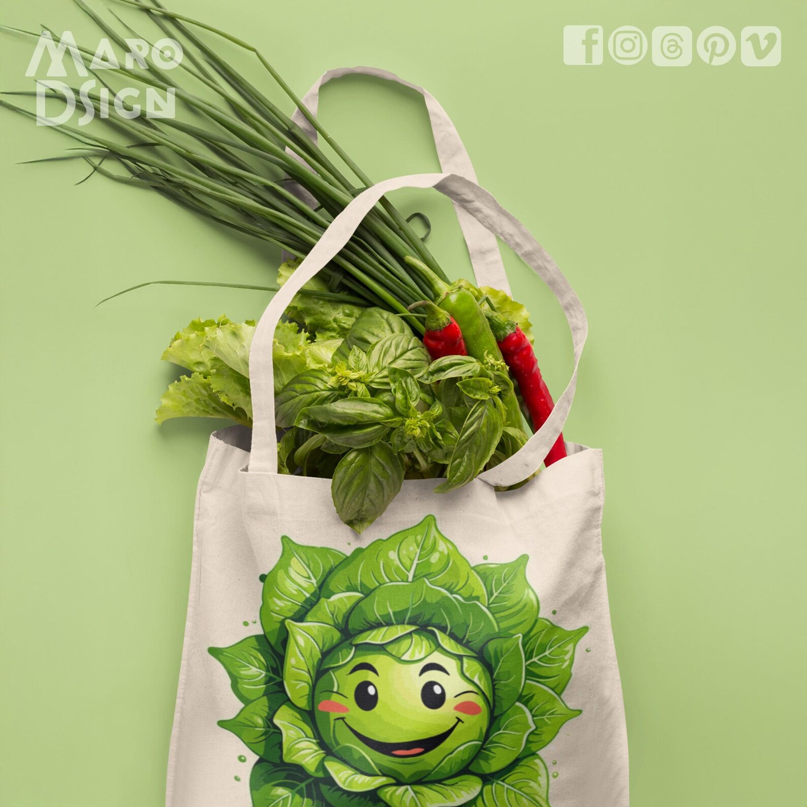 Happy Lettuce Clipart Bundle | Leafy Veggie Clipart for Kitchen Art ...